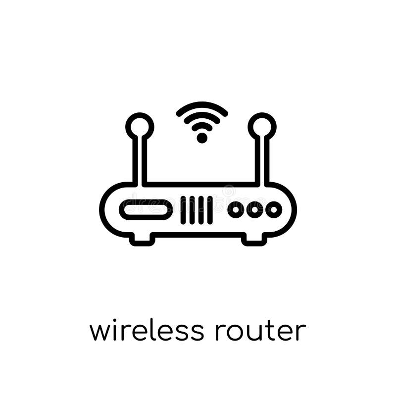 Wireless Router Icon. Trendy Modern Flat Linear Vector Wireless Stock ...