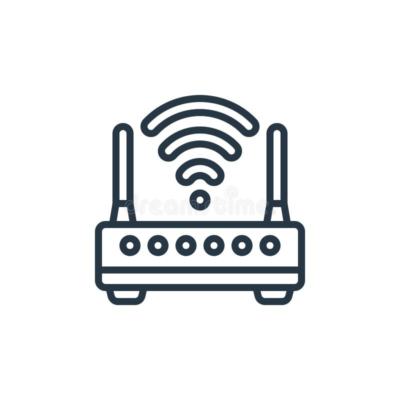 Wireless Router Icon Vector from Cloud Computing Concept. Thin Line ...