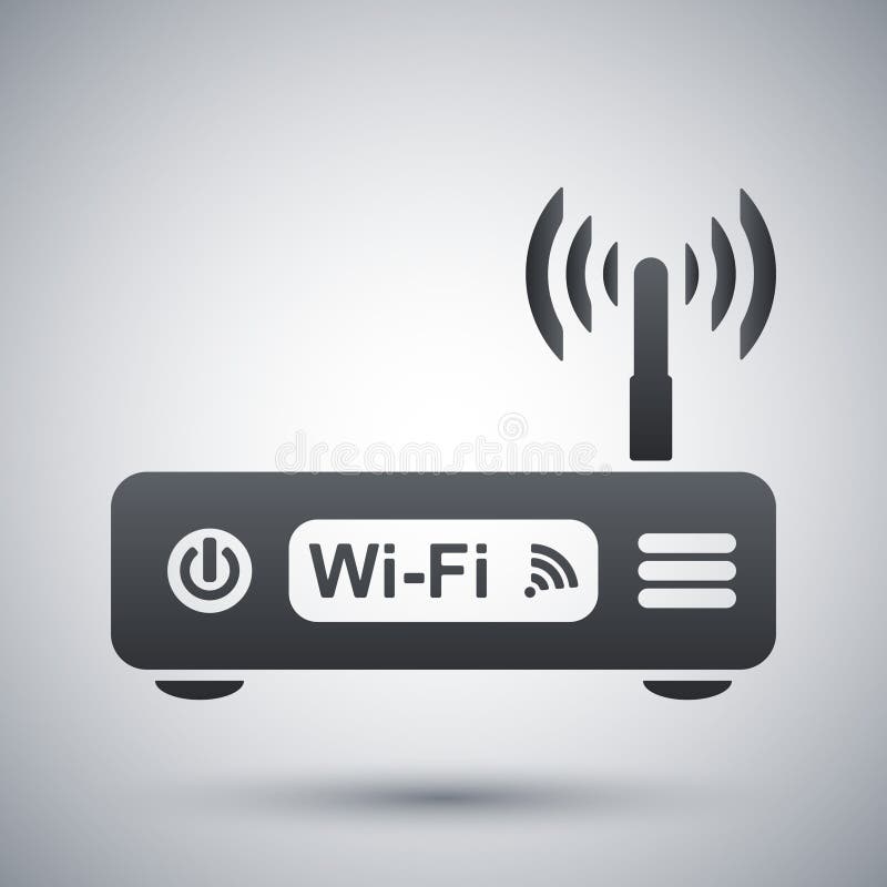 Router Icon. Internet Network Modem Symbol. Black Isolated Vector ...