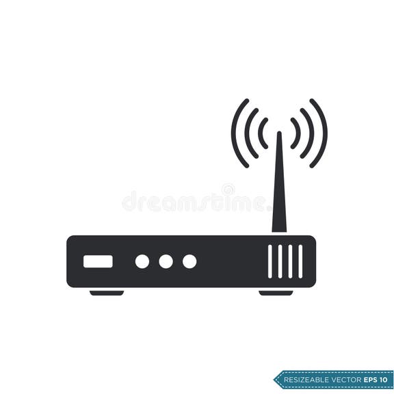 Black Color Wireless Router Icon Vector Template Illustration Design ...