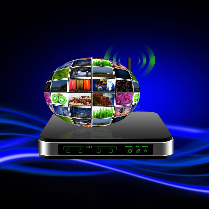 Wireless Router with Internet Production Technology Concept Stock ...