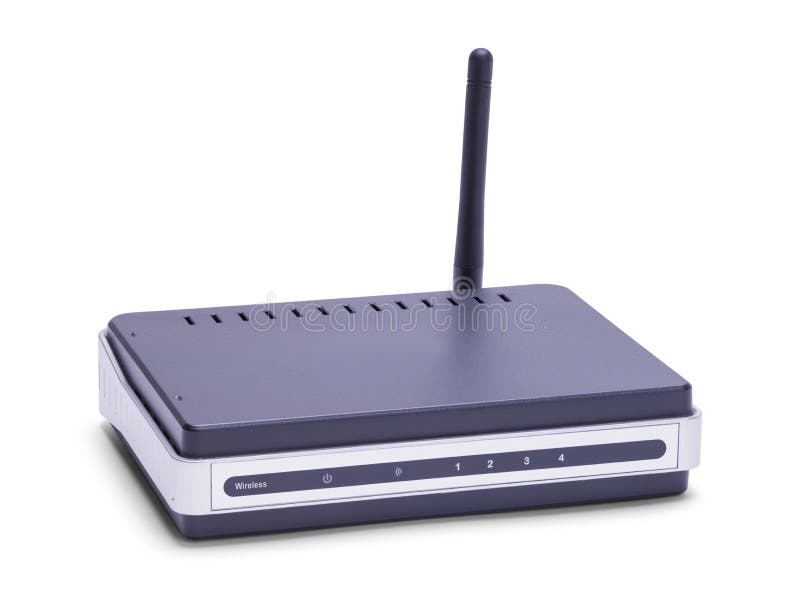 Wireless Router Backside Isolated on White Background Stock Image ...