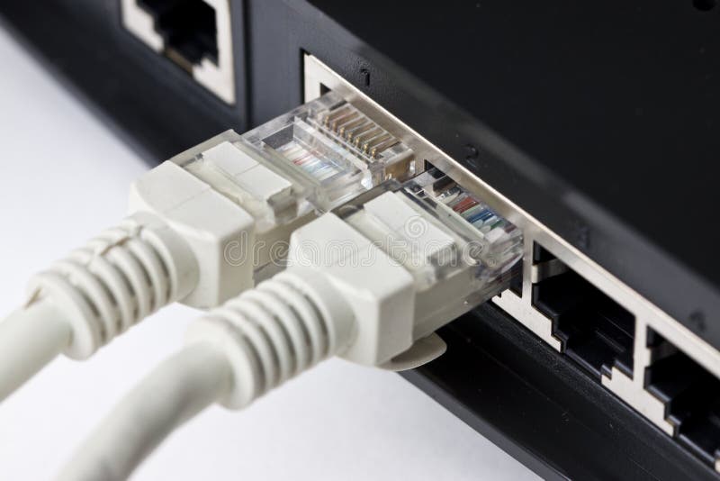 Wireless Router and Lan Cable Stock Photo - Image of electric, line ...