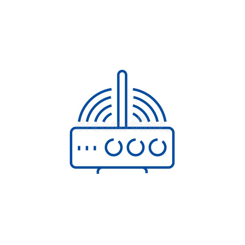 Wireless Router Line Icon Concept. Wireless Router Flat Vector Symbol ... Wireless Router Line Icon Concept. Wireless Router Flat Vector Symbol ...