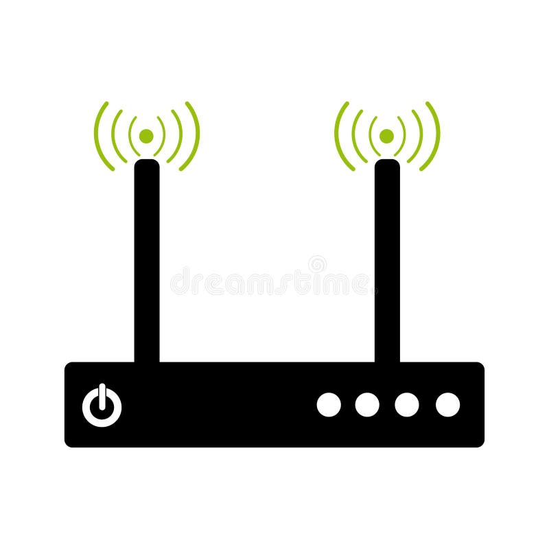 Wireless Router Line Icon For Infographics On White Background Stock ...