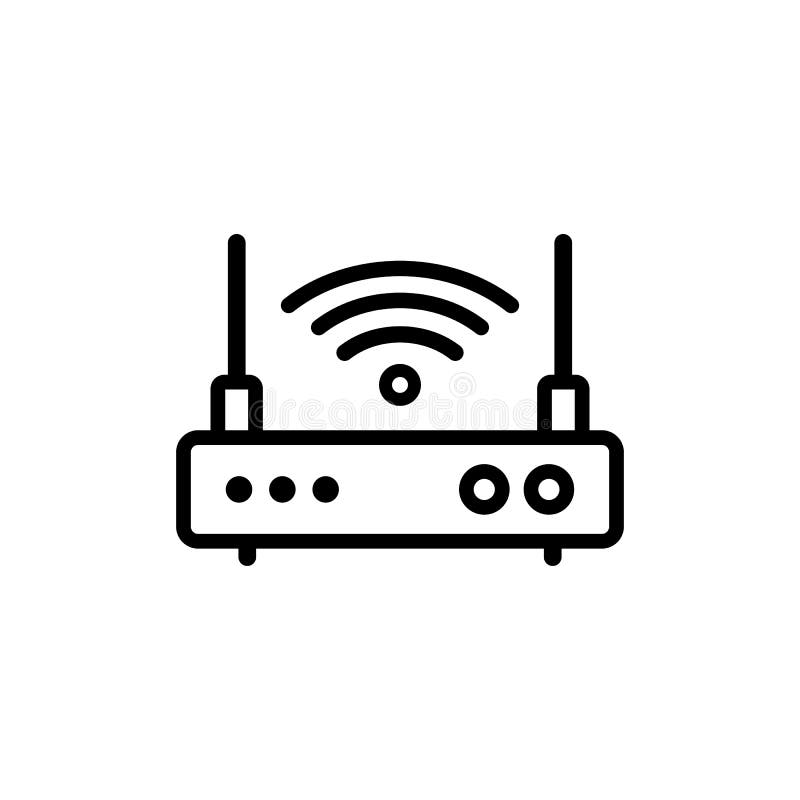 Router Line Red Icon on White Background. Red Flat Style Vector ...