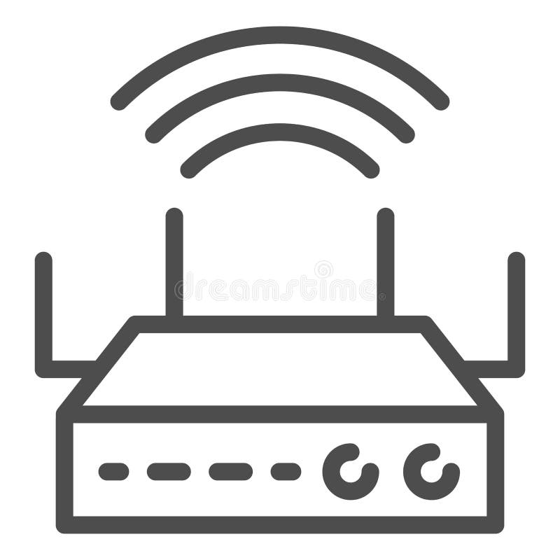 Wireless Router Line Icon. Wi-fi Coverage Vector Illustration Isolated ... Wireless Router Line Icon. Wi-fi Coverage Vector Illustration Isolated ...