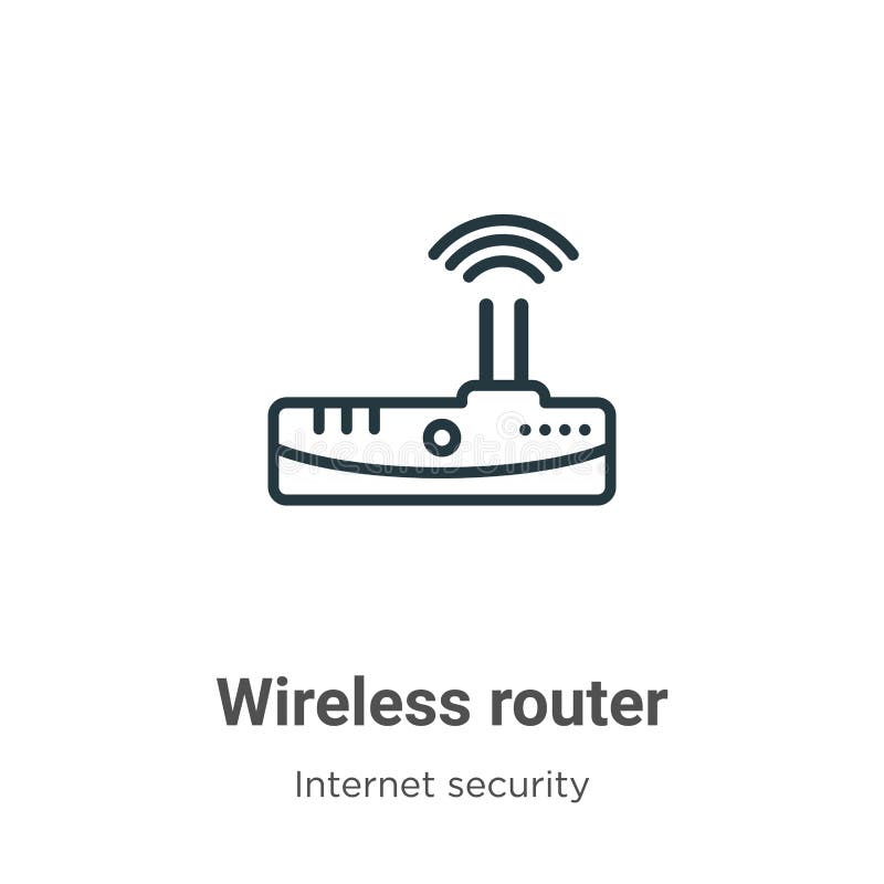 Wireless Router Outline Vector Icon. Thin Line Black Wireless Router ...