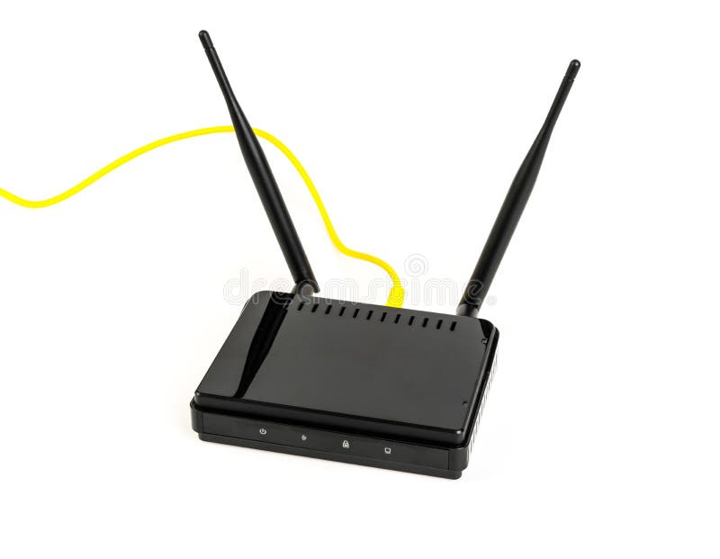Wireless Router on White Background . Stock Photo - Image of cables ...