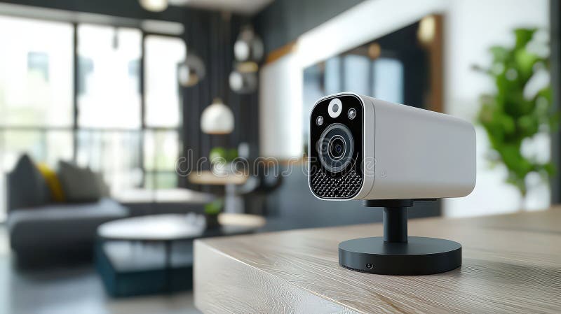 Wireless Security Camera System Enhances Home Safety Modern Living Room ...