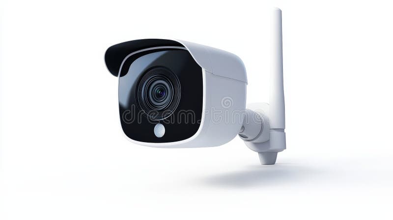 Wireless Security Camera White Isolate Background Stock Illustration ...