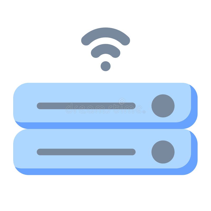 Wireless Server Storage Iot Single Isolated Icon with Flat Style Stock ...