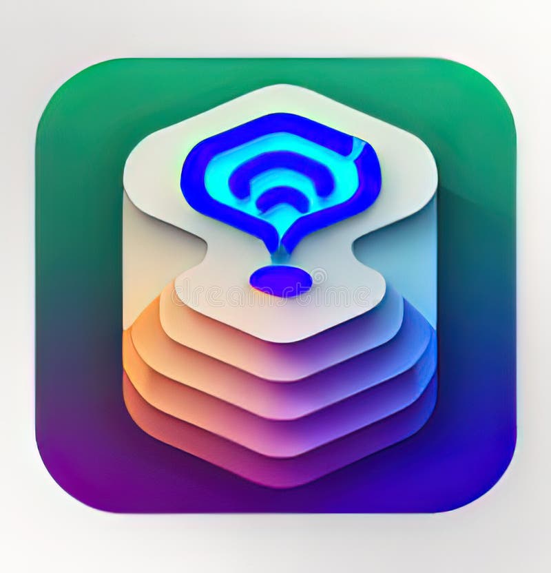 Wireless Service Provider Software App Icon. Generative AI. Stock ...