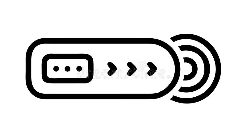 Wireless Signal Receiver Icon Transmission Device with Wave Indicators ...