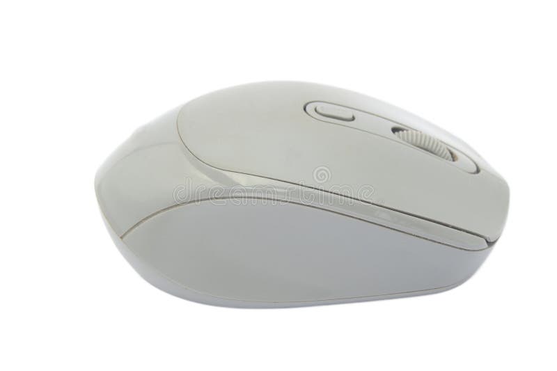 Wireless Silver Computer Mouse with Scroll Wheel on Clean Isolated ...