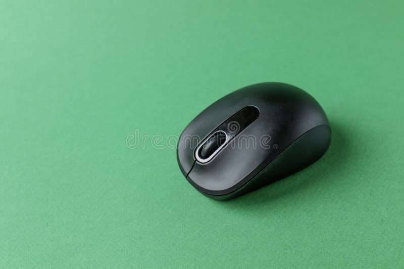 Wireless Small Computer Mouse on Green Background Stock Photo - Image ...