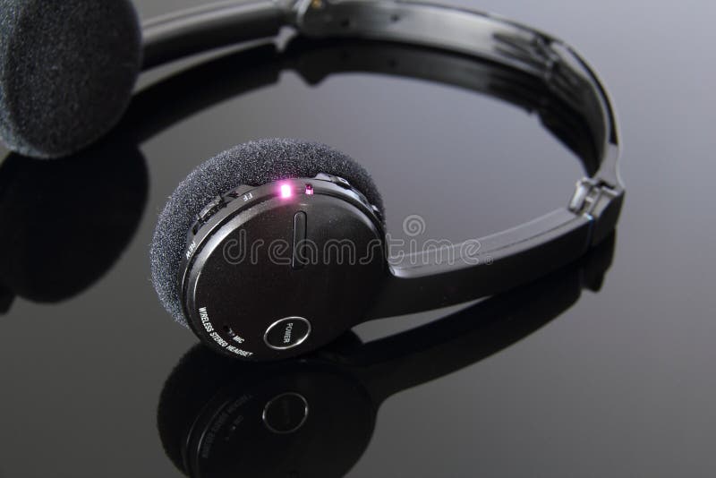 Wireless, stereo headset. stock image. Image of music - 25879121