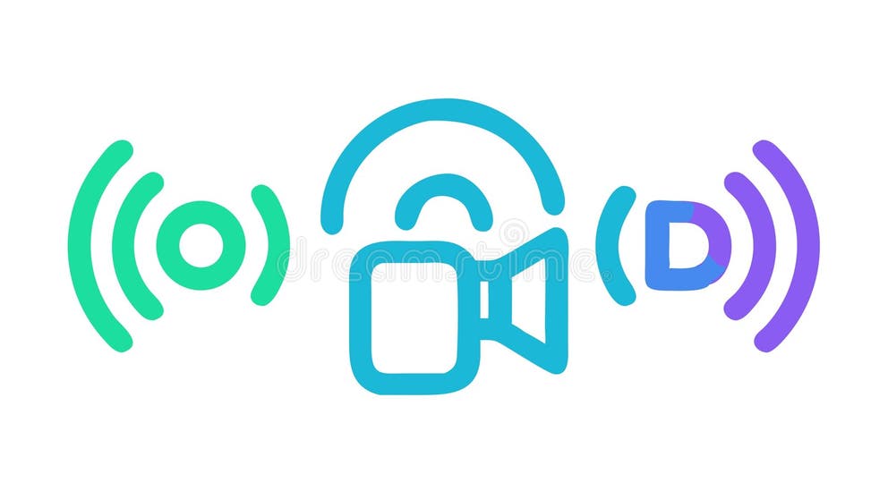 Wireless Streaming Camera Icon, Live Video Broadcasting, Vector Design ...