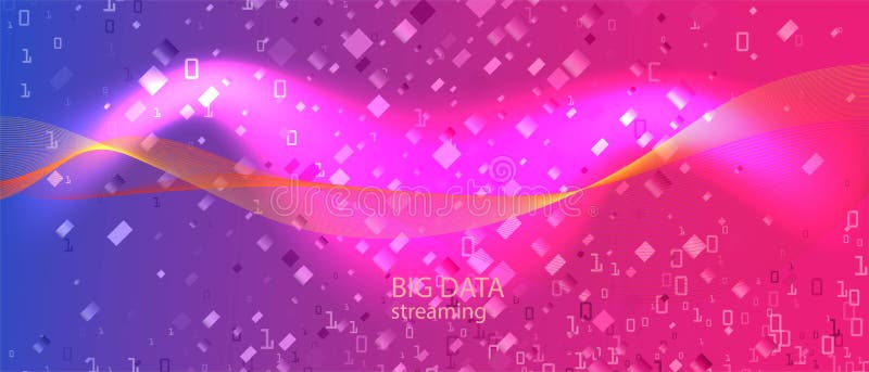 Wireless Tech Vector Equalizer. Matrix Falling Binary Code. Digital ...