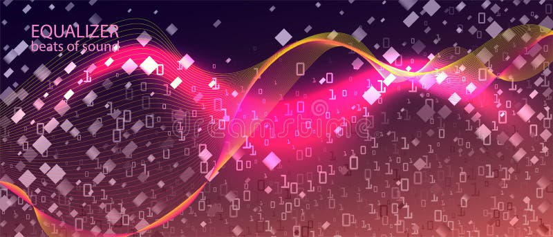 Wireless Tech Vector Presentation. Pink Blue Purple Background. Fractal ...