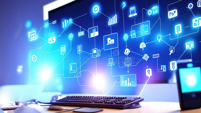 Wireless Technologies Communication that Brings People Together Stock ...