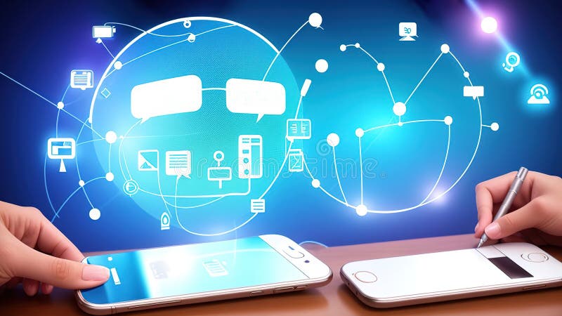 Wireless Technologies Communication that Brings People Together Stock ...