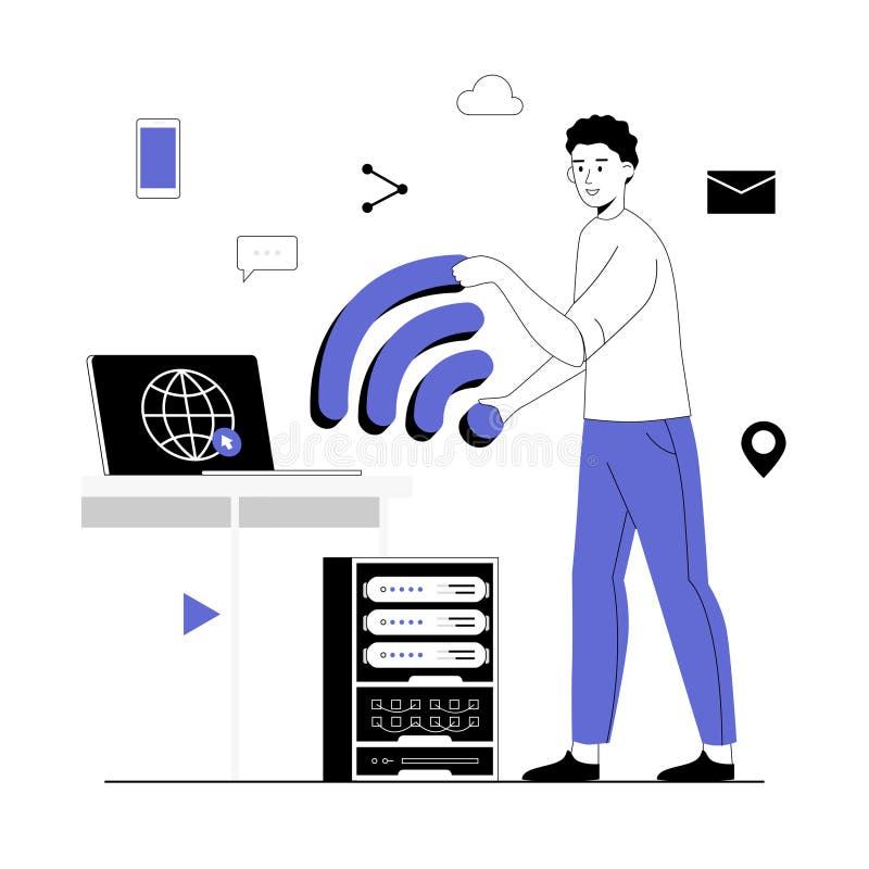 Wireless Technology Concept. WiFi Network Communication. Wireless ...