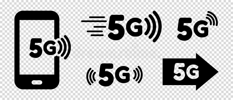 Wireless Technology 5G Icons Set - Different Vector Illustrations ...