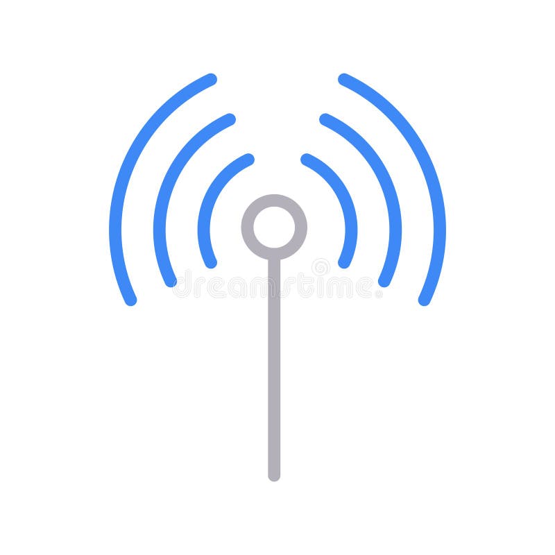 Secure Router Thin Line Color Vector Icon Stock Vector - Illustration ...