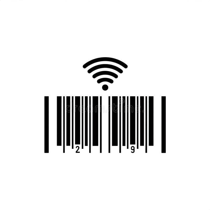 Wireless Tracking Technology Concept with Barcode and Wifi Symbol Stock ...