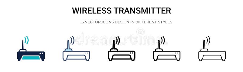 Wireless Transmitter Icon in Filled, Thin Line, Outline and Stroke ...