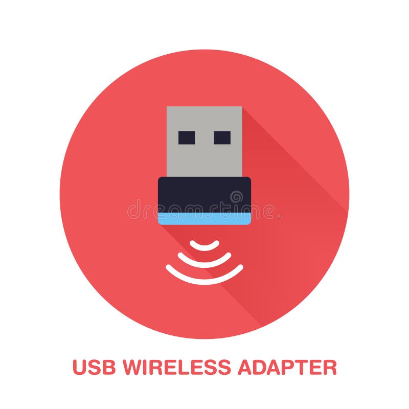 Wireless Usb Adapter Flat Style Icon. Wifi Technology Device Sign Stock ...