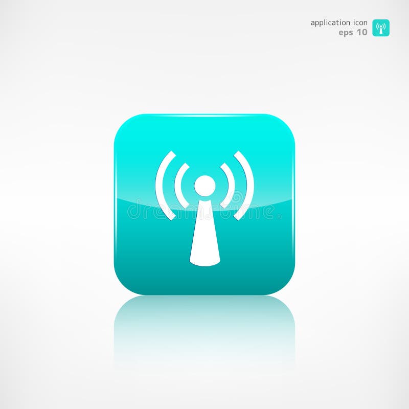 Wireless Web Icon. Application Button. Stock Vector - Illustration of ...