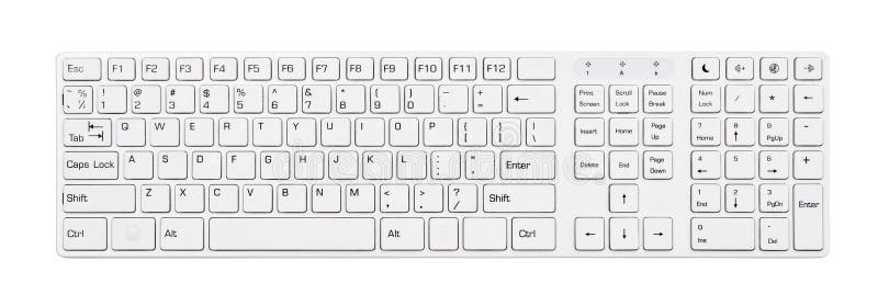 Wireless White Computer Keyboard. Stock Photo - Image of technology ...