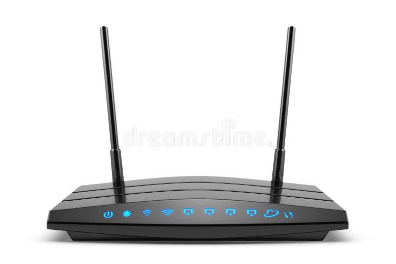 Black wi-fi router icon stock vector. Illustration of device - 45091038