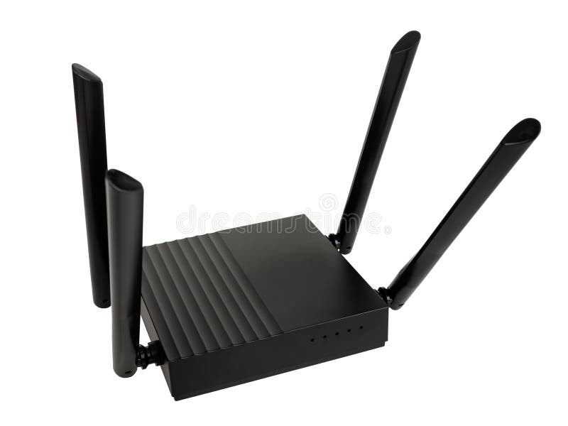 Wireless Wi-Fi Router with Antennas for Connecting and Transmitting the ...