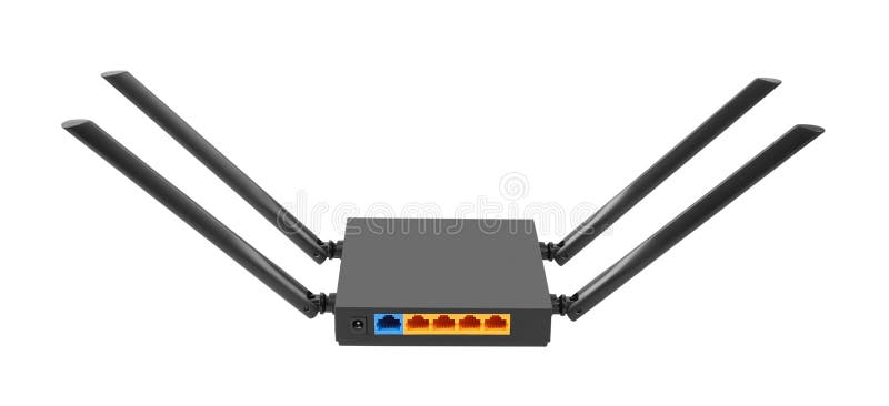 Wireless Wi-fi Router with Antennas Stock Photo - Image of computer ...