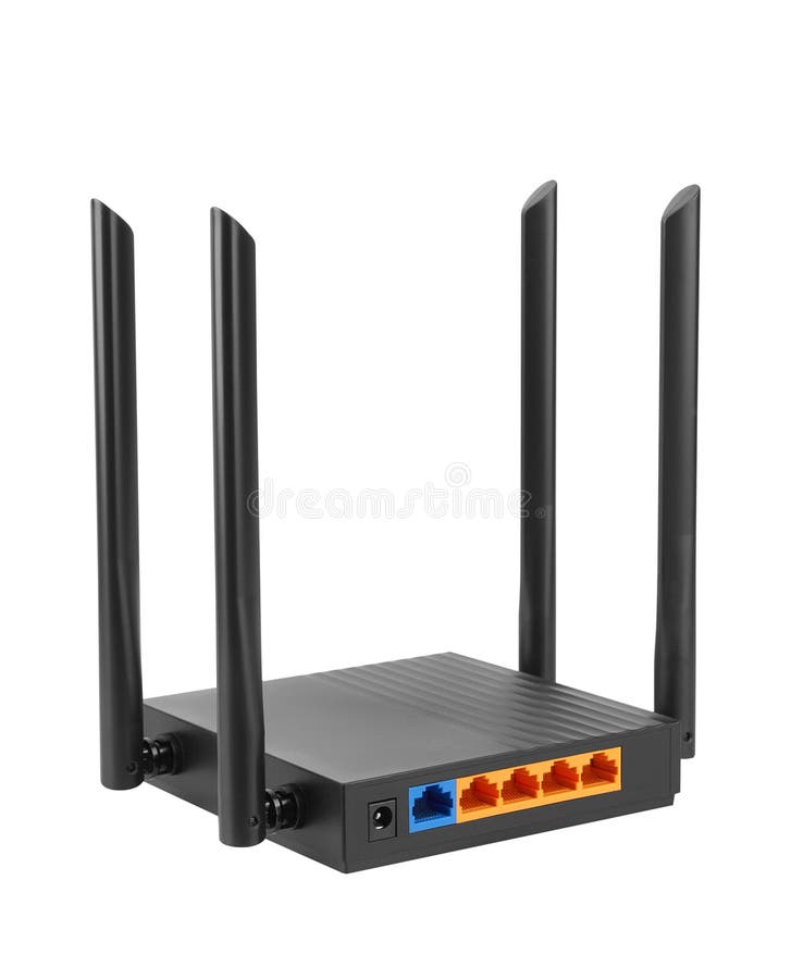 Wireless Wi-fi Router with Antennas Stock Photo - Image of electronic ...