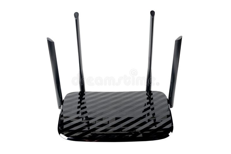 Wireless Wi Fi Router Isolated On White Background With Clipping Path