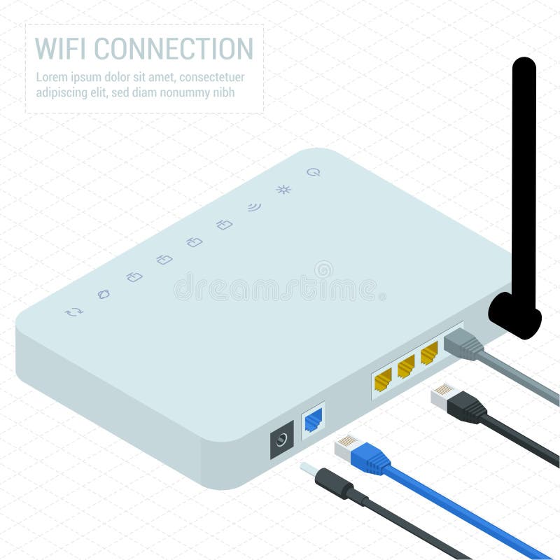 Wireless wi-fi router stock vector. Illustration of mobile - 115783180