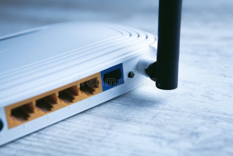 Wireless Wi-Fi Router on the Table Stock Image - Image of technology ...