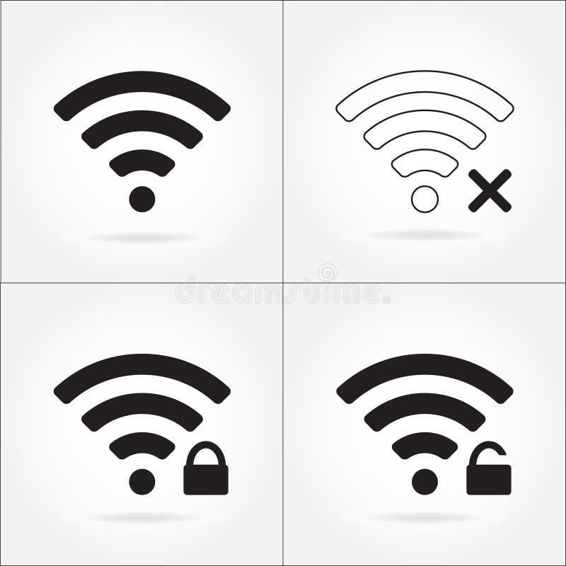 Wireless and Wifi Icon Set for Remote Internet Access. Podcast Vector ...