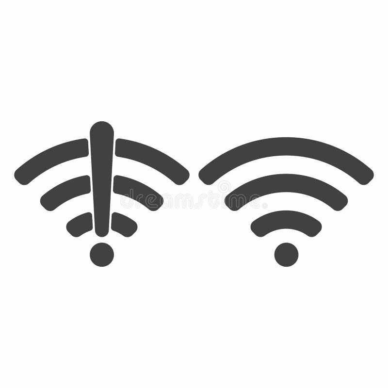 Wireless Wifi Icon Sign Flat Design Vector Illustration Set. Stock ...