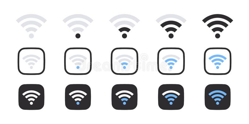 Wireless and Wifi Icons. Modern Wifi Signal Icons. Wireless Internet ...