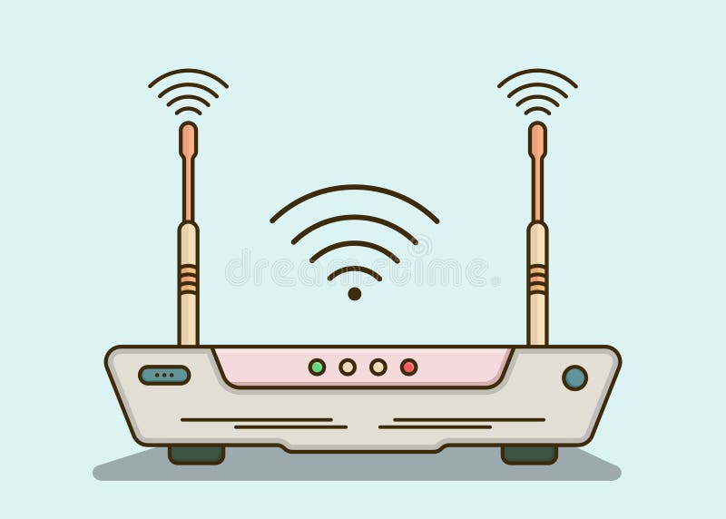 Wireless Wifi Router and Internet Access Point Flat Illustration Stock ...