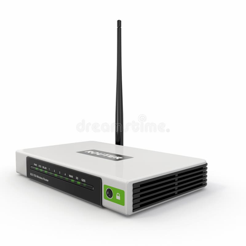 Wireless Wifi Router on White Background Stock Illustration ...