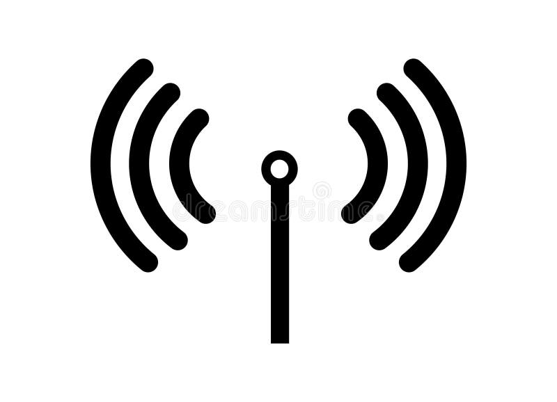 Wireless Wifi or Sign for Remote Internet Access Icon on White ...