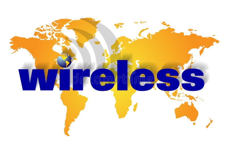 Wireless Word and Symbol - Mobile Connection Stock Illustration ...