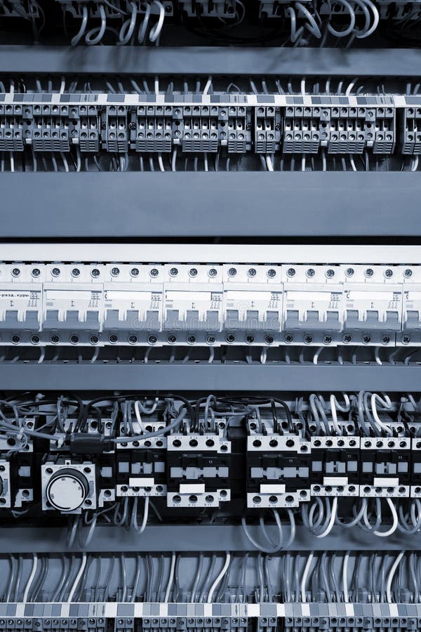 Wires in Box of Distribution of an Electricity Stock Photo - Image of ...