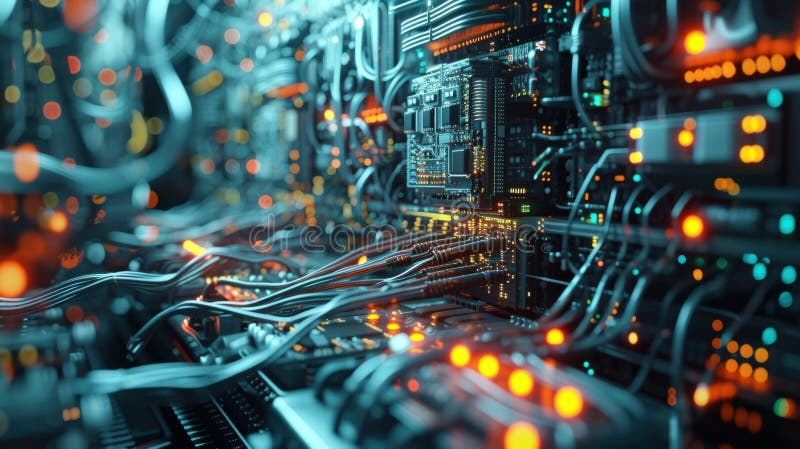 A of Wires and Circuit Boards Inside a Hightech Machine Showcasing the ...